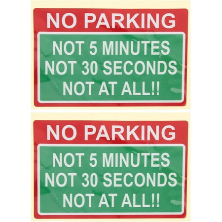 2pcs Public No Parking Signs Sticker Self- Adhesive Warnings Signs No ...