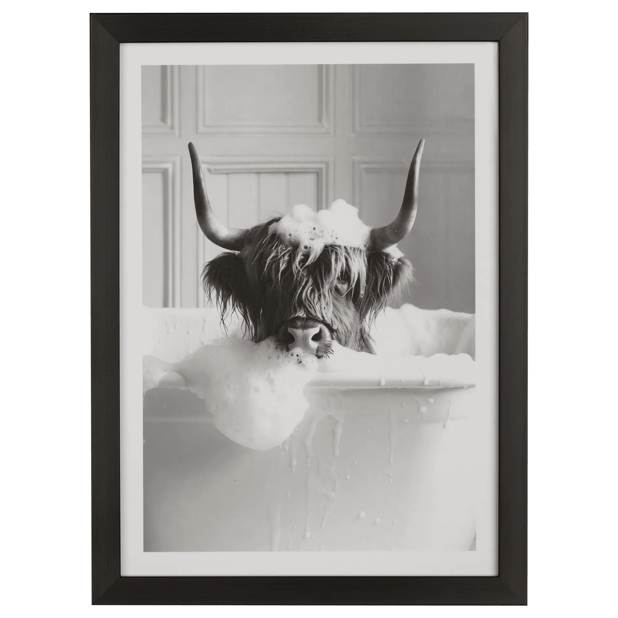 Click here for Bouclair Cow In Bath Framed Wall Art prices