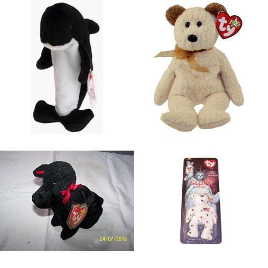 Assorted Ty Beanie Baby 4 Pack Bundle: Ty Beanie Babies - Waves the ...