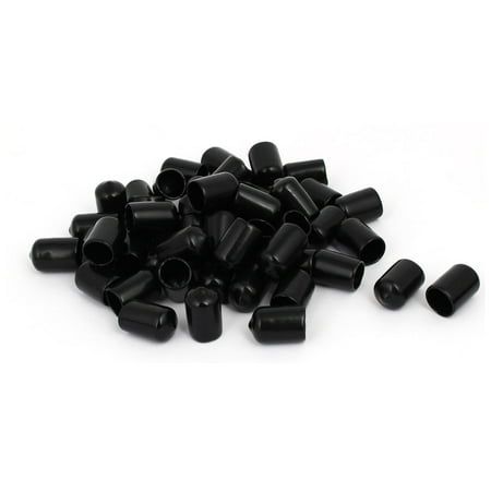 14mm Inner Dia Rubber Hose End Cap Screw Thread Protector Cover Black ...