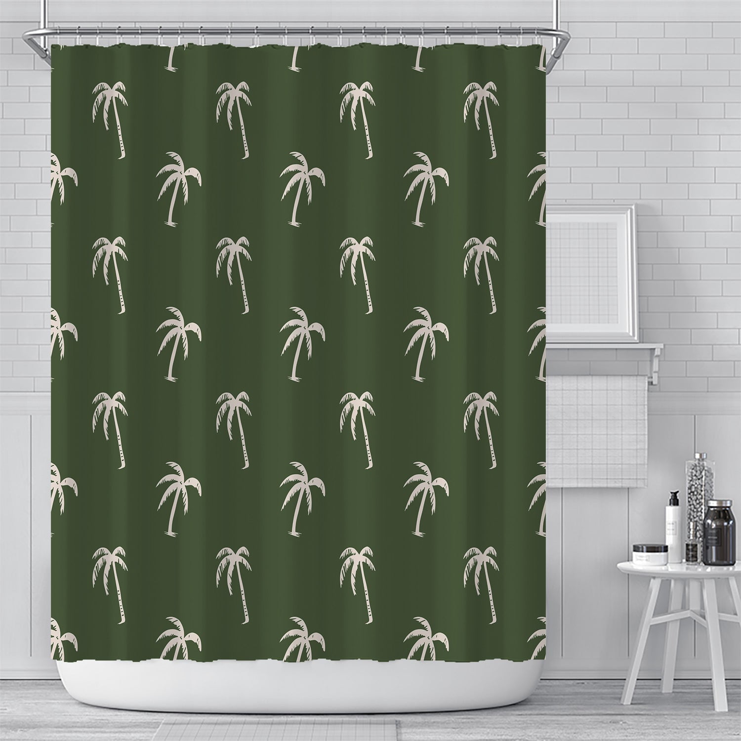 Click here for Pandaco Tropical Palms Fabric Shower Curtain (180c... prices