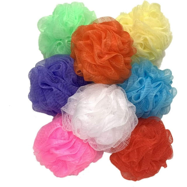 Nvzi Kids Bath Sponges, Small Mesh Loofah Colorful Shower Sponges ...
