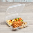 "Karat Disposable 9""x9"" To-Go Boxes, 3-Compartment PP Plastic Hinged ...