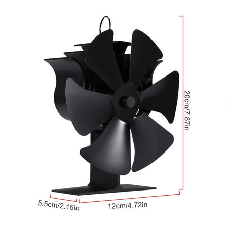 Stove Fan 6-Blade Heat Powered Thermal Air Distribution Fan Aluminum ...