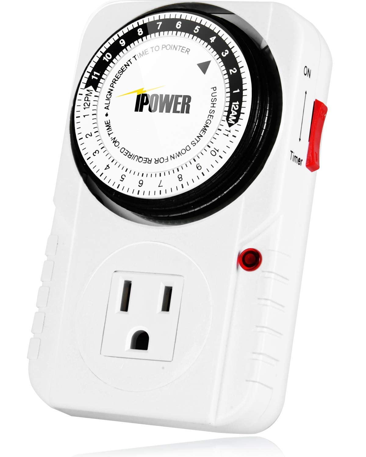 IPower 24 Hour Plug in Mechanical Electric Outlet Timer 15 Minute