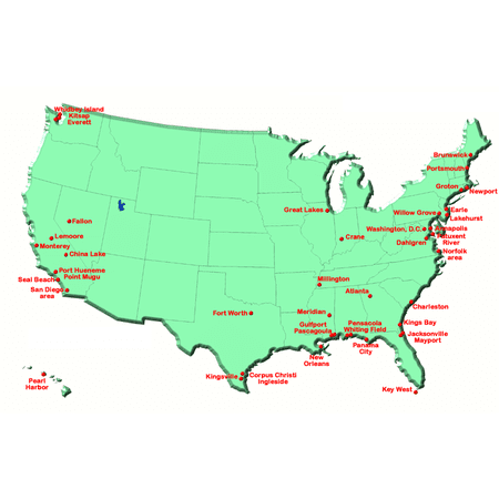 New Navy Map Of The United States Coastline - Map