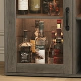 Maritcute Bar Cabinet with Power Outlets, Liquor Cabinet with Led ...