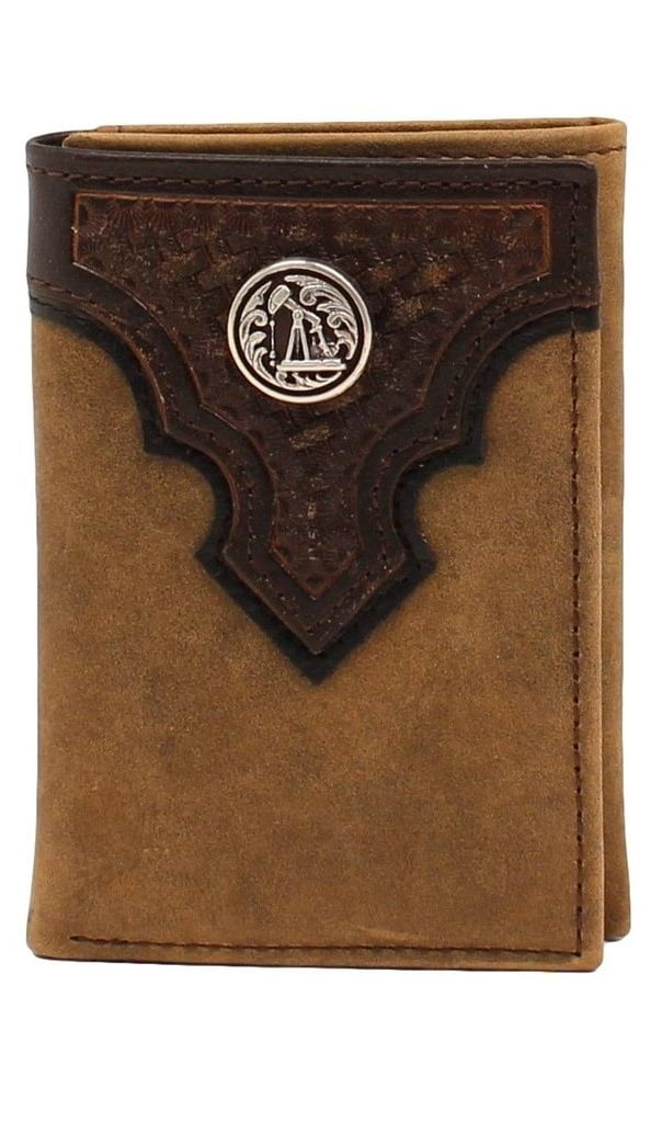Ariat Western Wallet Mens Trifold Oil Rig Overlay Aged Bark A3526844 ...