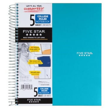 Five Star 11" Composition Book with Pocket: 80ct, CR, Red - Walmart.com