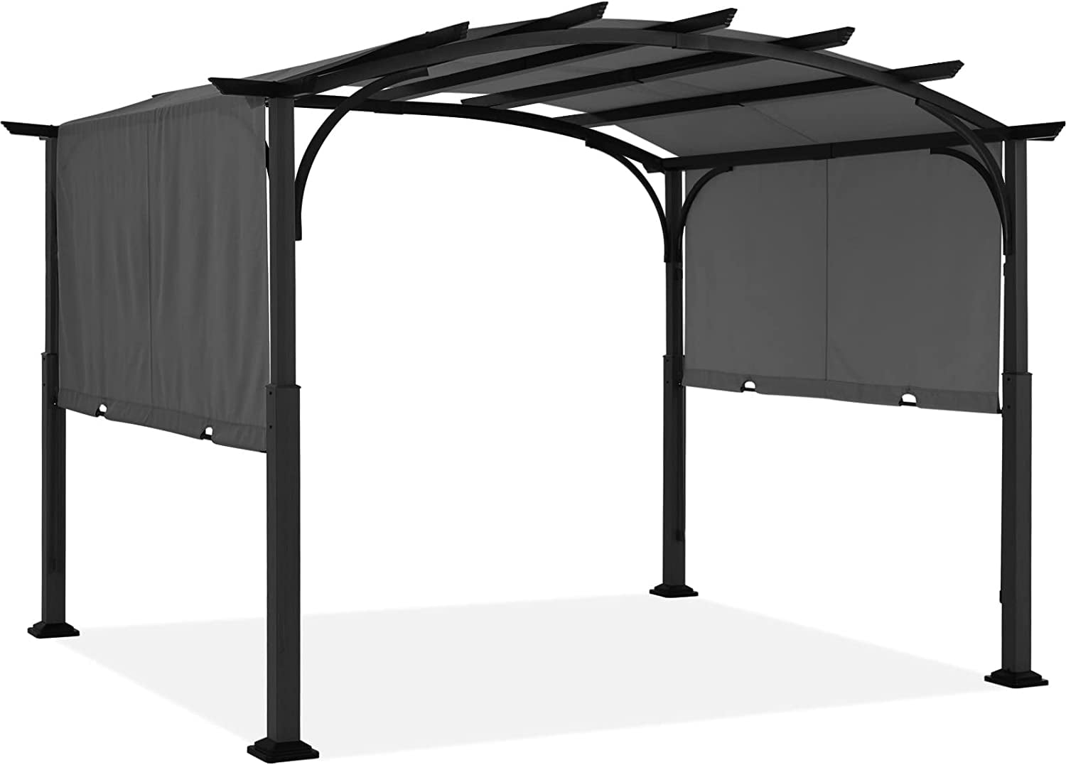 ABCCANOPY 10'x10' Arched Pergola Patio Gazebo with Retractable Sun ...