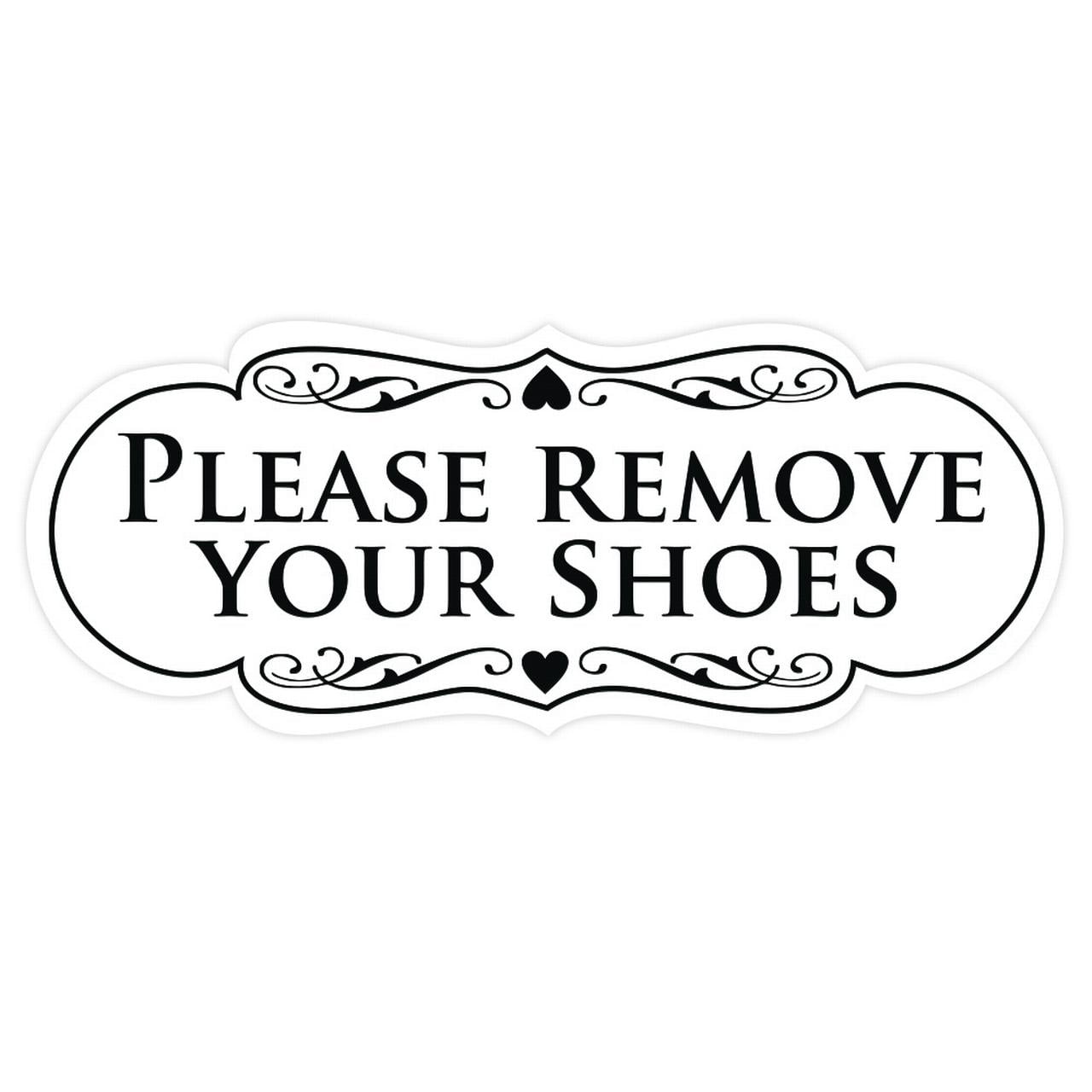 Designer PLEASE REMOVE YOUR SHOES Thank You Sign - White Small ...