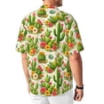 Cactus Succulent Pattern Men's Shirts Short-Sleeved with All-Over ...
