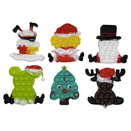 IGUOHAO 6 Pack Pop Fidget Toys Christmas Pop It Pack Santa Pop Bubbles ...