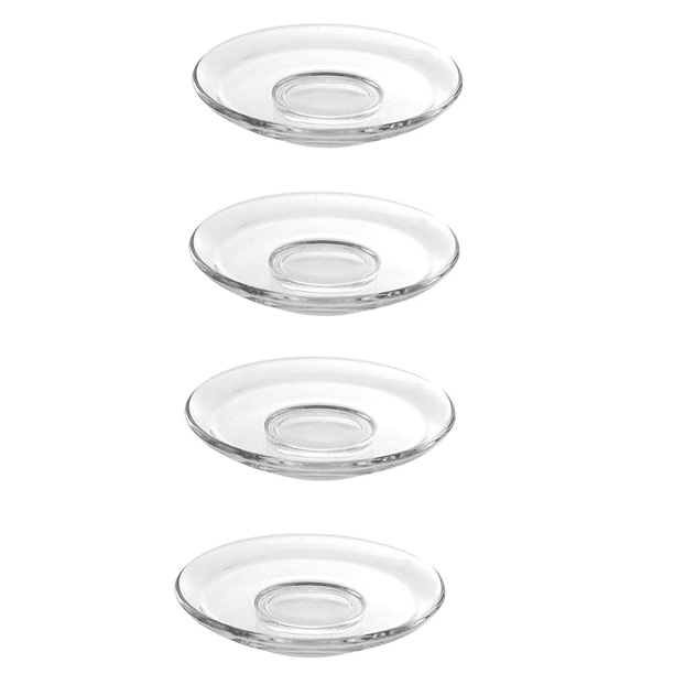 Clear Glass Plate Coffee Saucers Tea Cups Saucers Glass Snack Plate ...