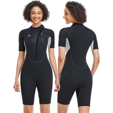 2/3mm Men and Women Shorty Wetsuits (7 Sizes), Front/Back Zip Spring ...