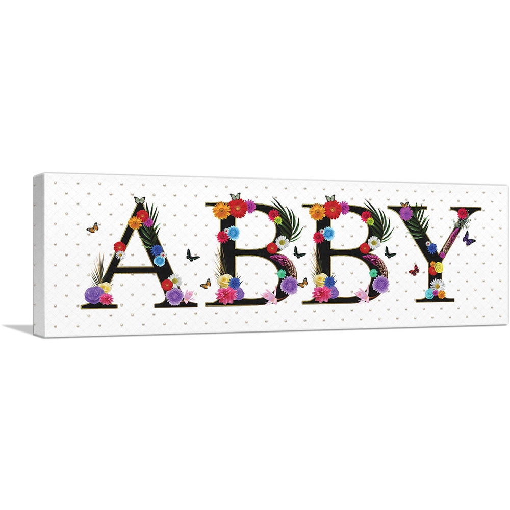 ARTCANVAS ABBY Girls Name Room Decor Canvas Art Print - Size: 48" x 16 ...