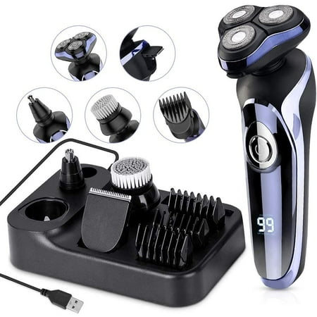 5in1 razor men's electric wet & dry shaver kit, electric razor rotary ...
