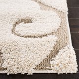 SAFAVIEH Florida Doug Floral Vines Shag Area Rug, Cream/Beige, 4' x 6 ...