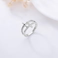 AOBOCO 925 Sterling Silver I am Enough Cross Ring I am Strong Band Ring ...
