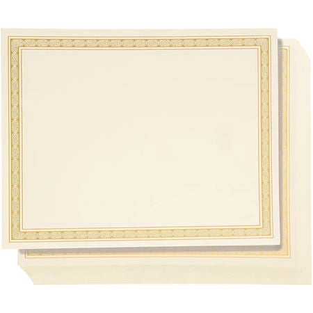 Certificate Paper with Gold Foil Border, Award Certificates (Ivory, 8.5 ...