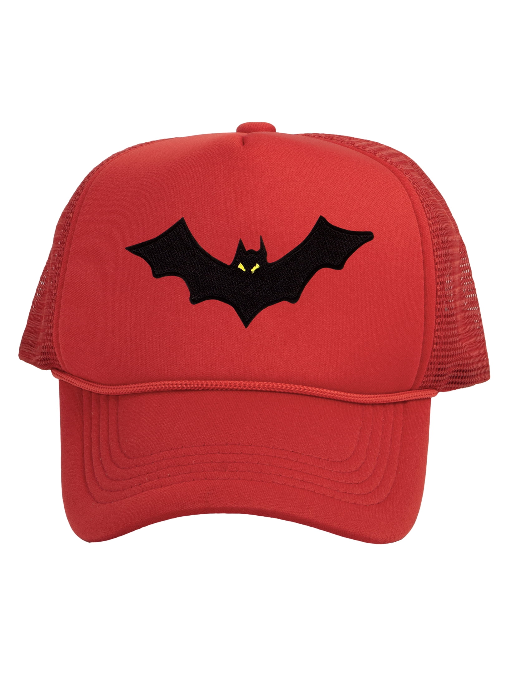 Top Headwear Men's Bat Hat Spooky Holloween Trucker Snapback Cap Red ...