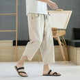 Summer Cropped Trousers Mens Thin Casual Pants Loose Large Size Harem