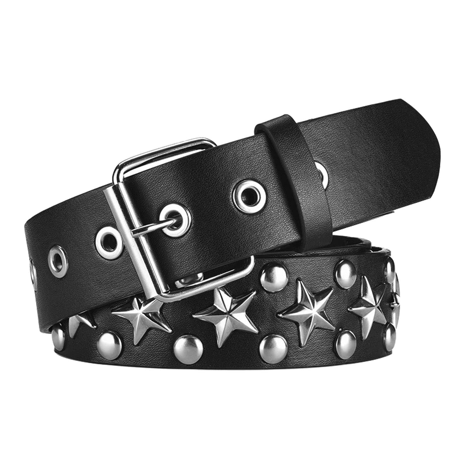 Click here for Unbranded Punk Rock Faux Leather Belt With 3.8cm W... prices