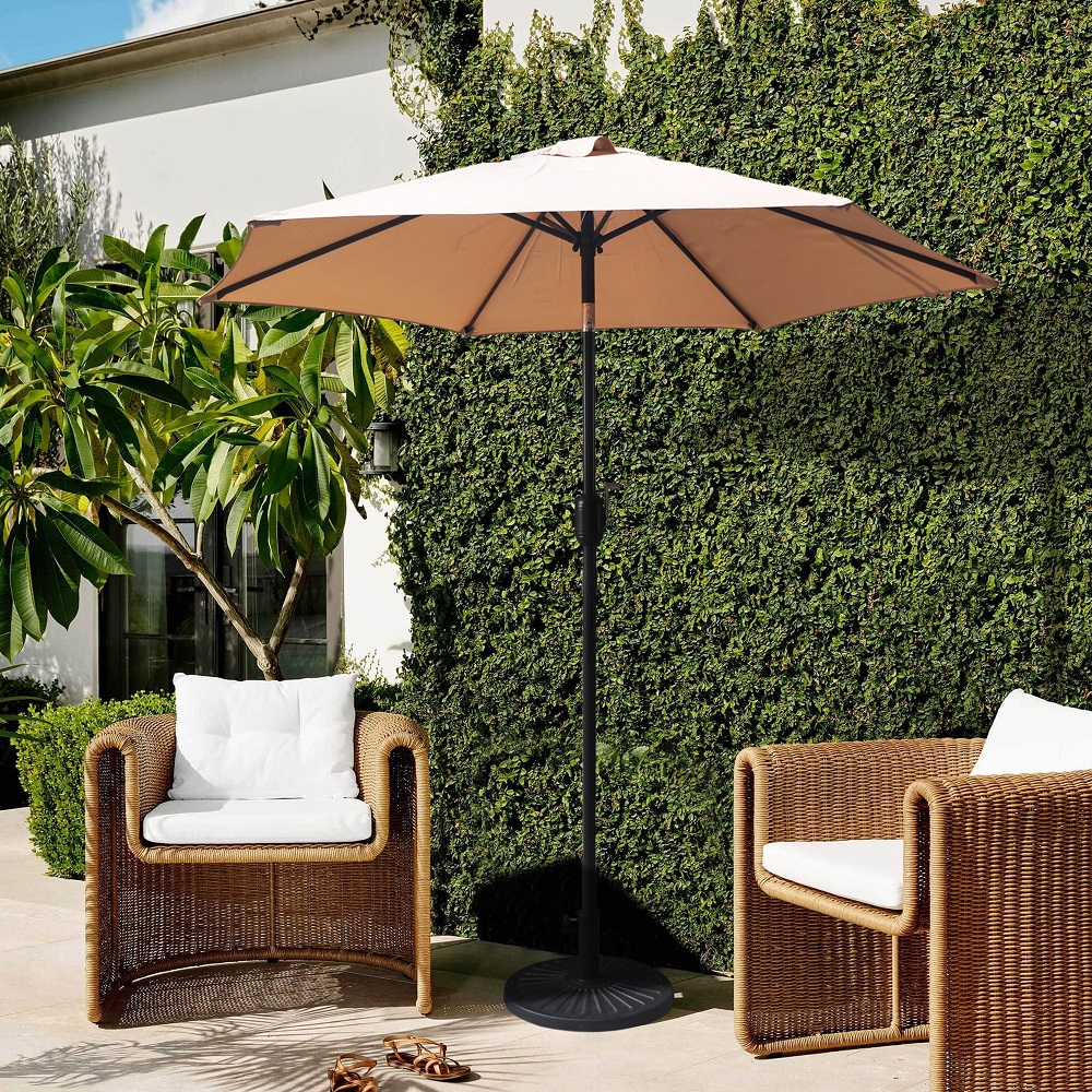Davee 7.5ft Tan Color Market Umbrella with Stand/Base - Walmart.com
