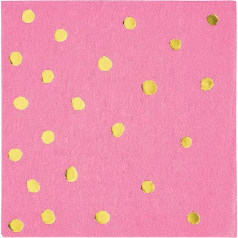 Pink And Gold Polka Dots