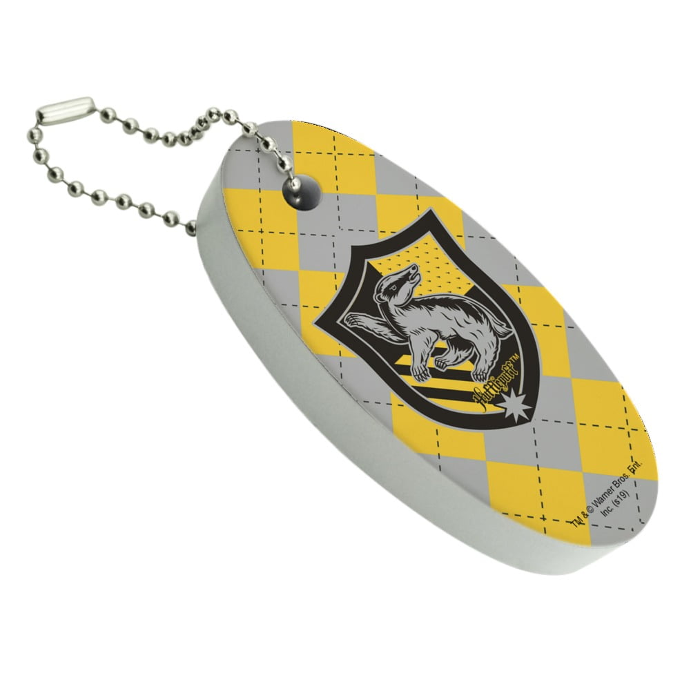 Harry Potter Hufflepuff Plaid Sigil Floating Keychain Oval Foam Fishing ...