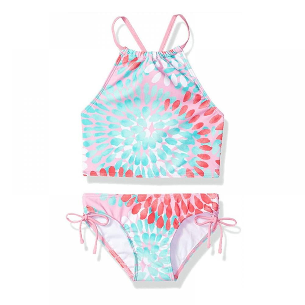 Girls Bikini 2-Piece Swimsuit UPF 50+ Beach Sport Halter Bathing Suits ...