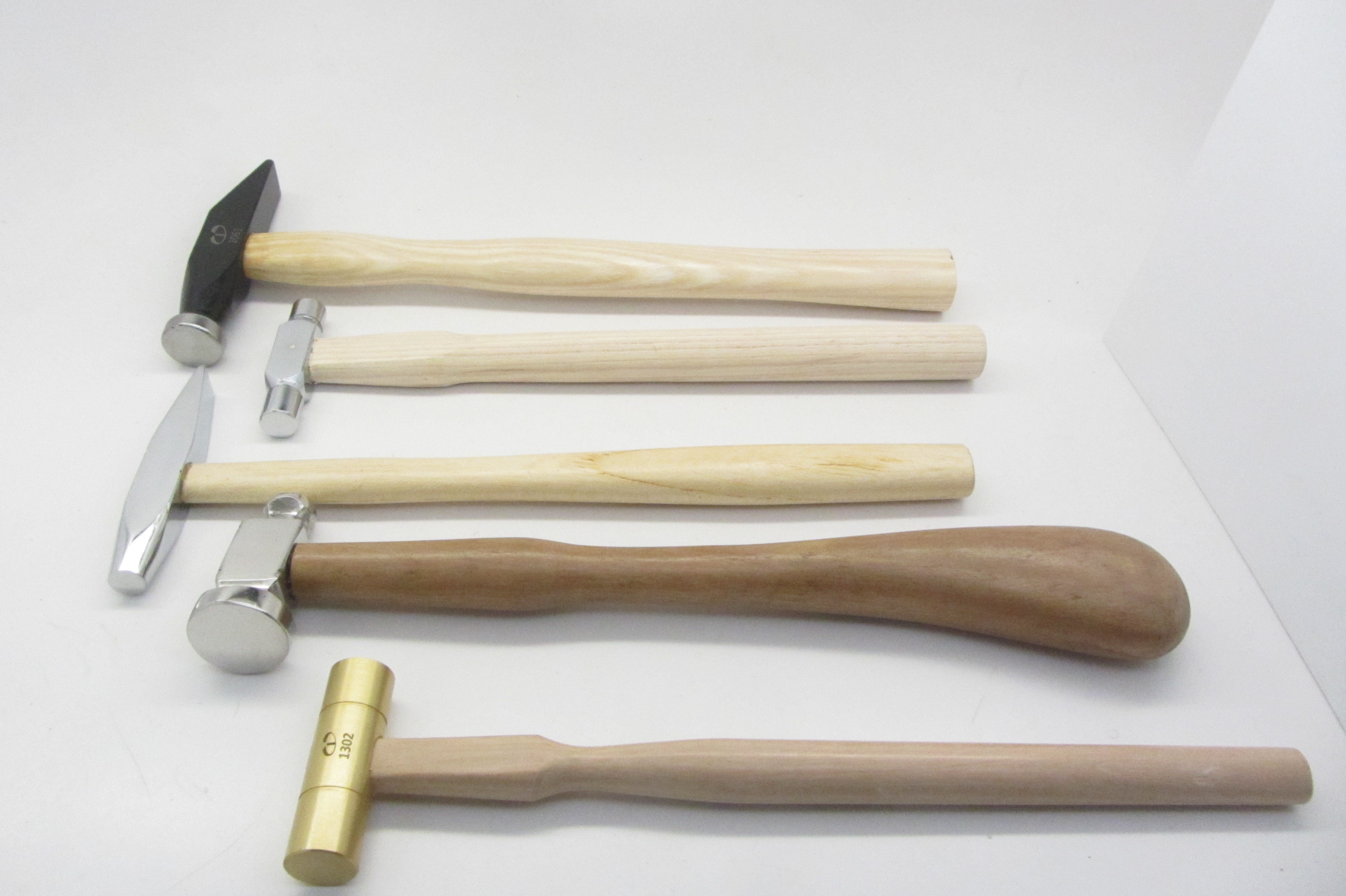5 Hammers Chasing Riveting Brass Silversmithing Goldsmithing Ball Peen ...