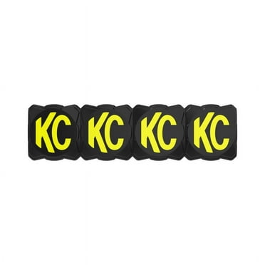 KC HiLiTES 6in. Round Soft Cover (Pair) - Black w/Yellow KC Logo ...