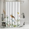 Small Half Size Stall Shower Curtain with 6 Hooks Shower Stall Curtain ...