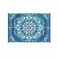 Abstract Bohemia Style Sun Shade Sail 8'X10' Blue Ethnic Tribal Flower ...