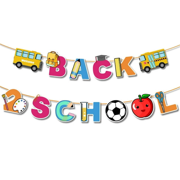 Welcome Back To School Party Decorations Opening Season Banner Ruler ...