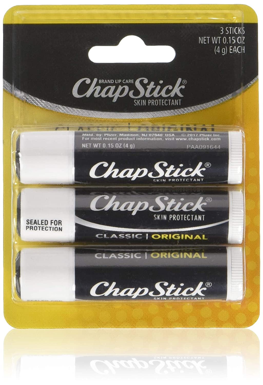 4 Pack ChapStick Classic Lip Balm Tube, Original, 3 Count - Walmart.com
