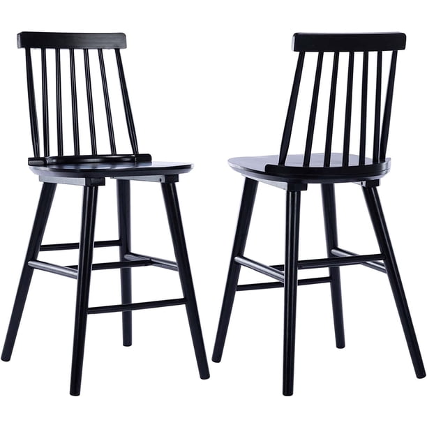 Duhome Wood Bar Stools Set of 2, Farmhouse Counter Stools 24" Barstool ...