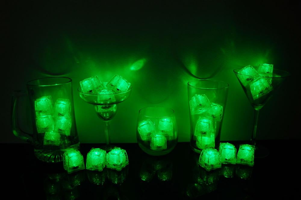 Set of 24 Litecubes Brand 3 Mode Green Light up LED Ice Cubes - Walmart.com