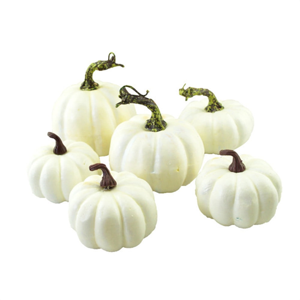 White Artificial Pumpkins Rustic Harvest Lifelike Pumpkins for ...