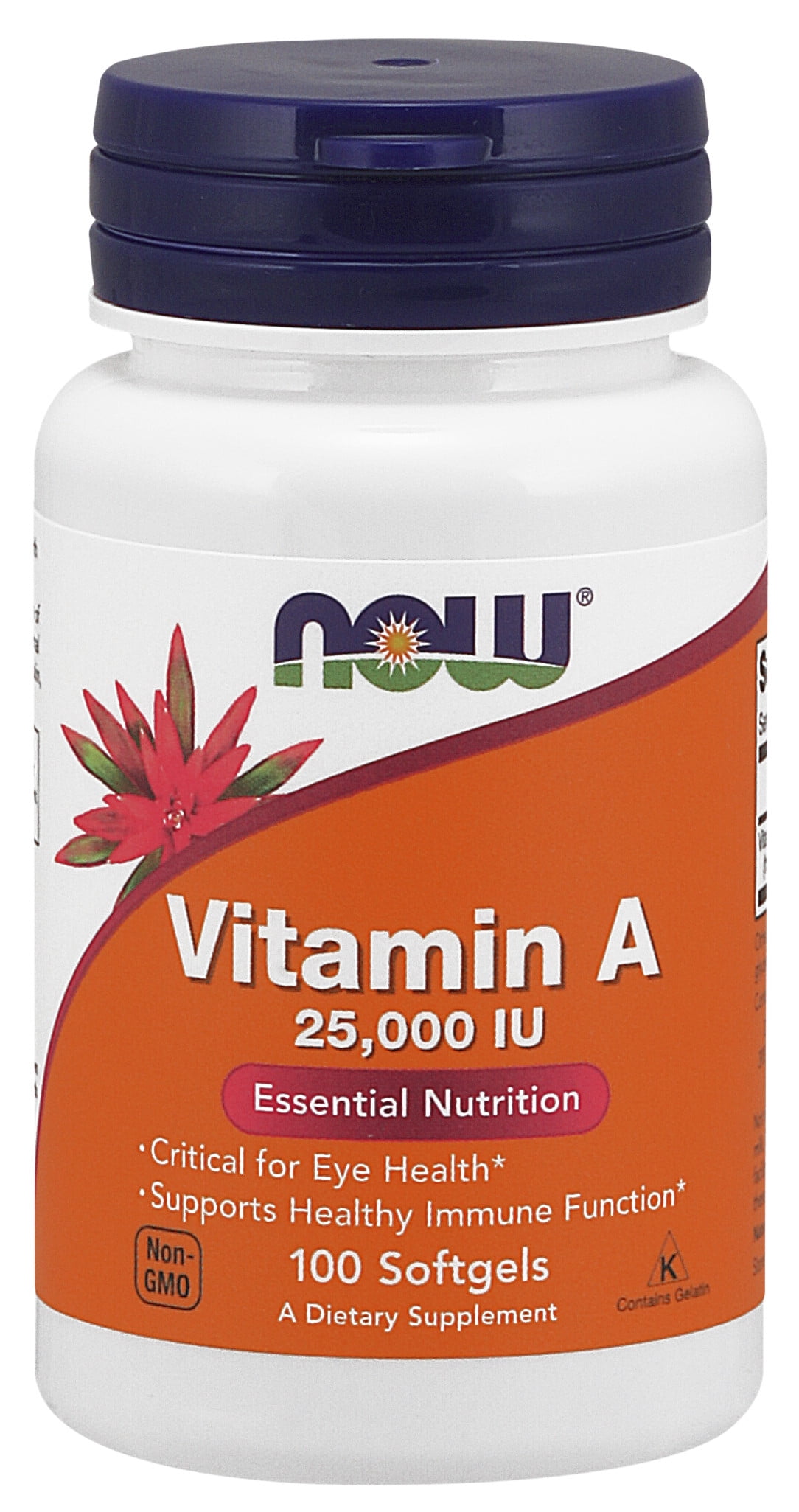 NOW Supplements, Vitamin A 25,000 IU, 100 Softgels - Walmart.com