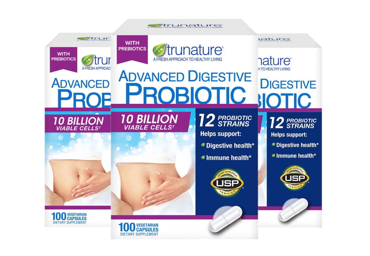 3 Pack Trunature Advanced Digestive Probiotic 100 Capsules