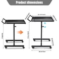 Black Rolling Tool Tray - Adjustable Height Mobile Work Table, Garage ...