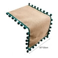 Ludlz Table Runner with Tassels Small Balls Cotton Modern Farmhouse ...