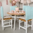 Blue Chair Back Covers Set of 6 Linen Texture Modern Abstract Country ...