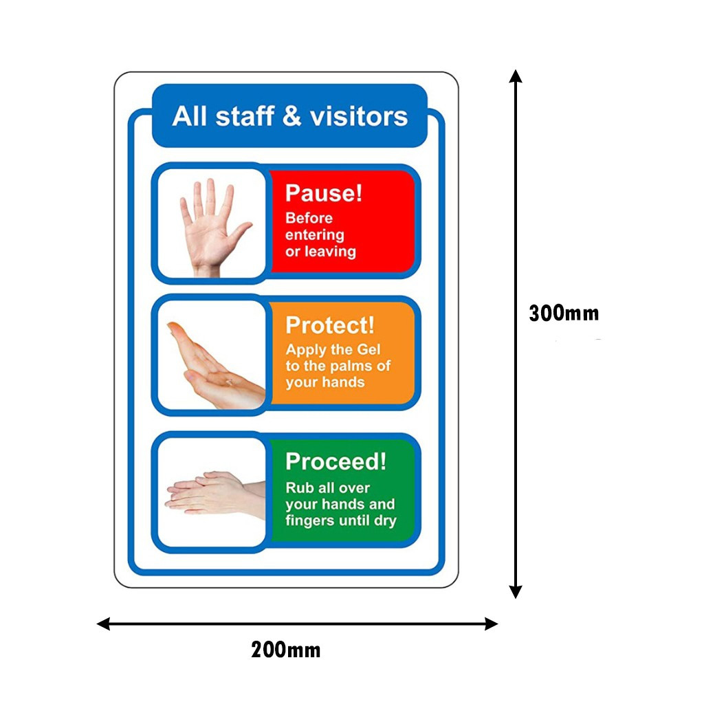 Wall Stickers 300mm Sticker Please x Notice Sign All staff&visitors ...