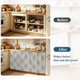 Beige Grid Cabinet Curtains for Kitchen 10"W x 11"L, Modern Minimalist ...