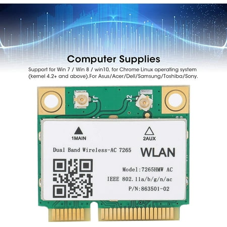 7265HMW Mini PCI-E Network Card, 802.11AC Dual-Band Mini PCI-E 2x2 WiFi ...