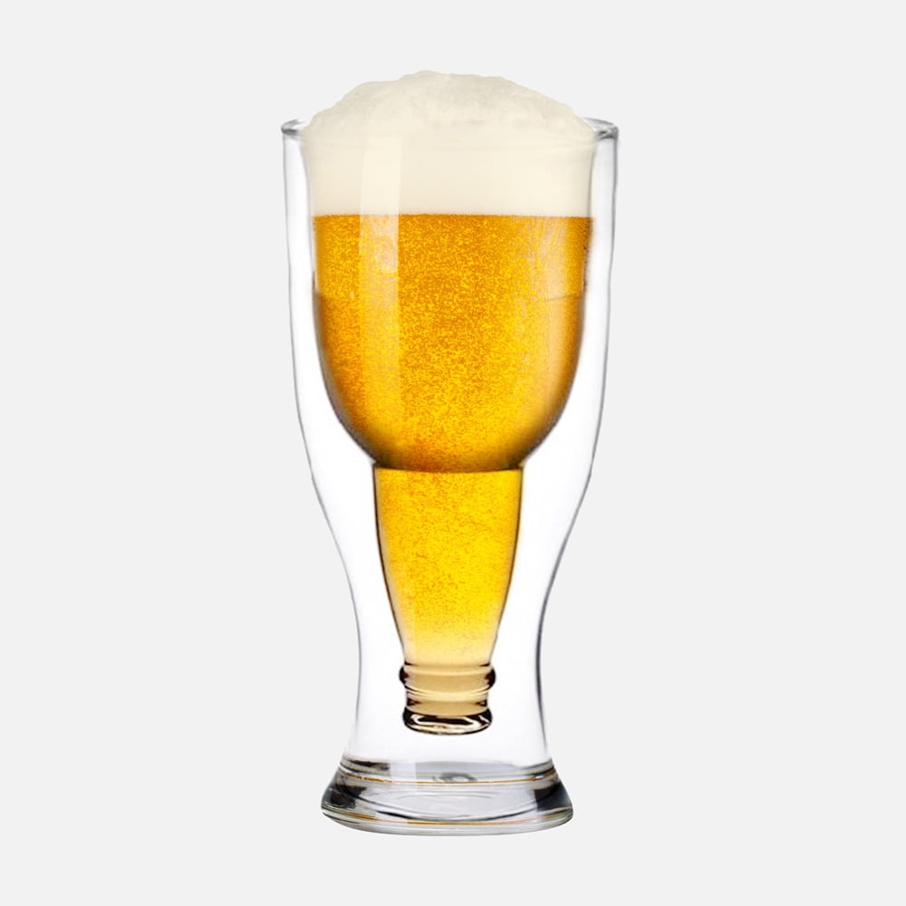 Linen Chest JS Gourmet Upside Down Double Walled Beer Glass - 450ml ...