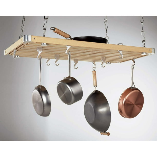 Concept Housewares Rectangular Ceiling Mounted Pot Rack - Walmart.com ...